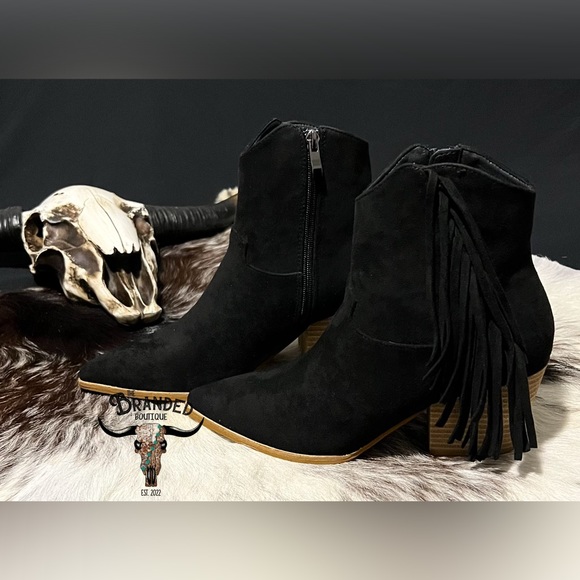 BEAST FASHION | Shoes | Beast Fashion Jackie Fringe Ankle Booties ...